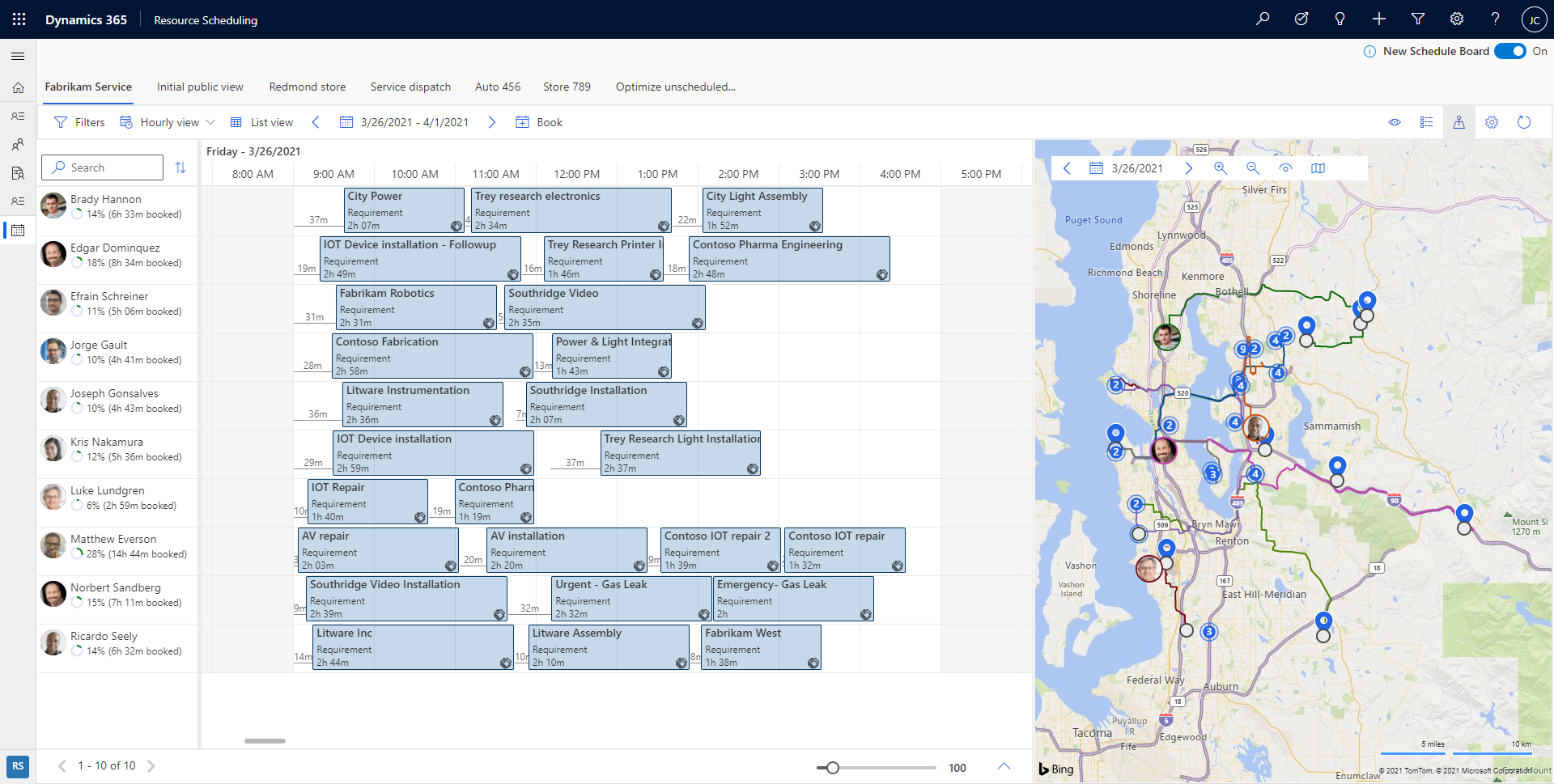 Custom Schedule Board Dynamics 365 Field Service | Gestisoft