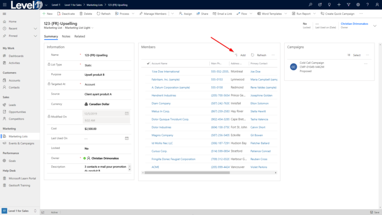 How to create a marketing list in Dynamics 365 ? | Gestisoft